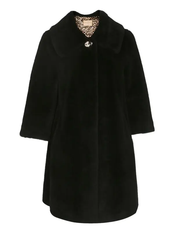 SANTINNI Vivien Wool Swing Coat - Black