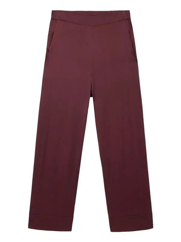 MAMU DREAM Merlot Washable Organic Stretch Silk Bottoms - Red