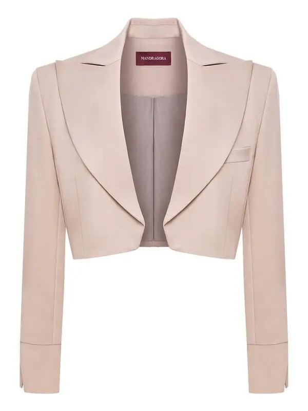 MANDRAGORA Marlo Cropped Blazer - Beige