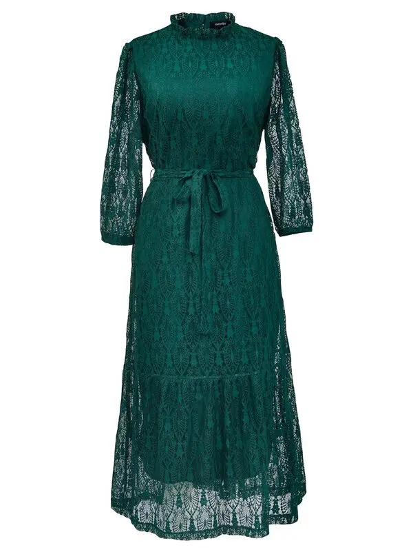 SMART AND JOY Fit-and-flare Lace Midi Dress - Green
