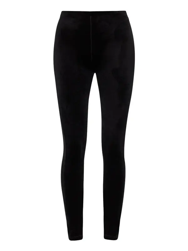 LIA ARAM Form-fitting Velvet Leggings - Black