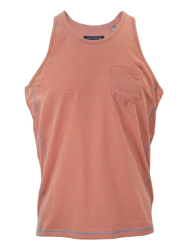 LORDS OF HARLECH Tristan Tank Coral & Stripe - Blue