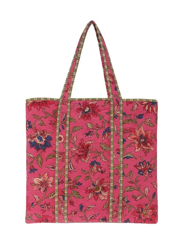 CYC Floral Print Cotton Tote - Red