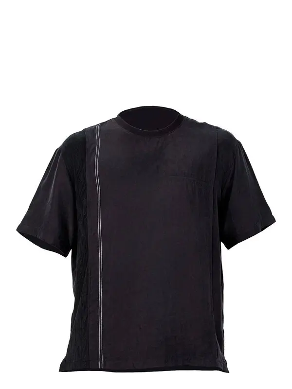 SMART AND JOY Side Trim And Patch Pocket T-shirt - Black