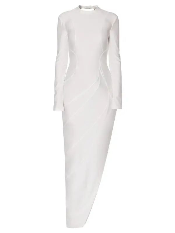 AGGI BY HALEWSKI Elodia Maxi Dress With Long Sleeves - White