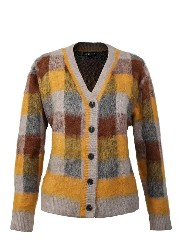 SMART AND JOY Check Pattern Cardigan - Yellow