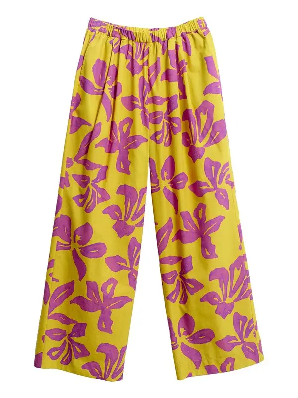 LOST PATTERN Tropical Bliss Wide-leg Trousers - Gold