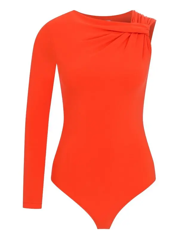 MAAN ISTANBUL Asymmetrical Sleeve Bodysuit - Orange