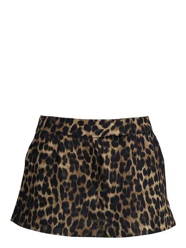 ATS THE LABEL Livia Leopard Skort - Brown