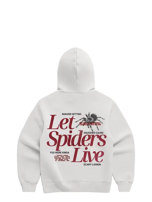 DONT EAT THE HOMIES Let Spiders Live Hoodie - Grey