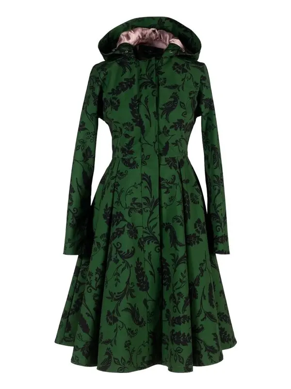 RAINSISTERS Hooded Waterproof Coat - Green/black