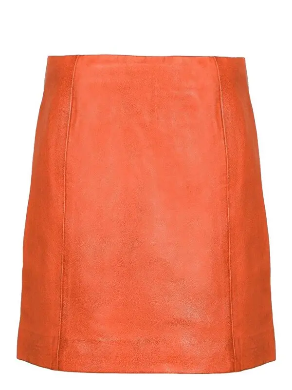 FREAKY NATION Leather Mini Skirt - Orange
