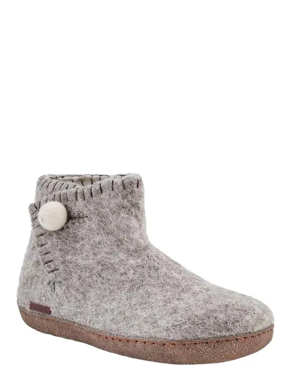 BETTERFELT Wool Felt Slipper With Suede Sole - Grey