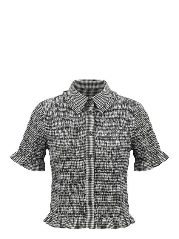 NOOKI DESIGN Astrid Gingham Blouse - Black