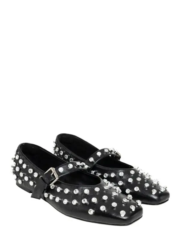 VICSON Maia Crystal Ballerina Flats - Black