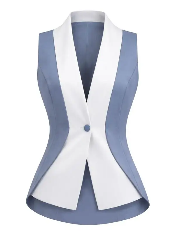 LUMINA ELIGMA Gathered Suit Vest Ensemble - Grey