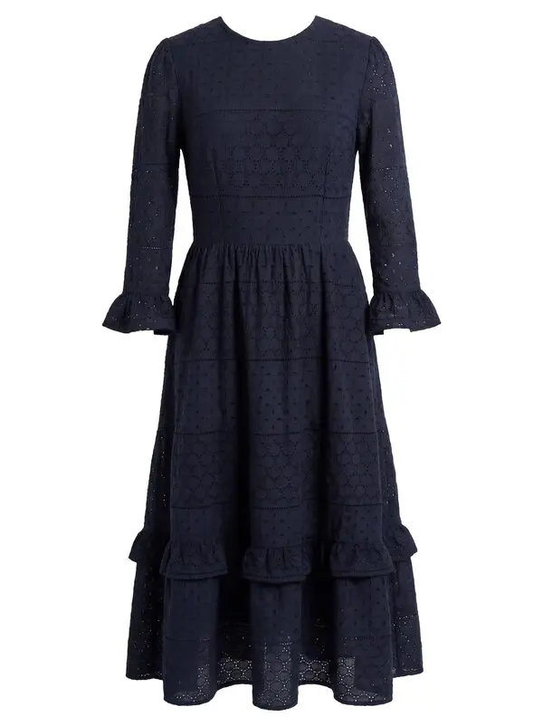 THE WELL WORN Felicity Broderie Dress - Blue