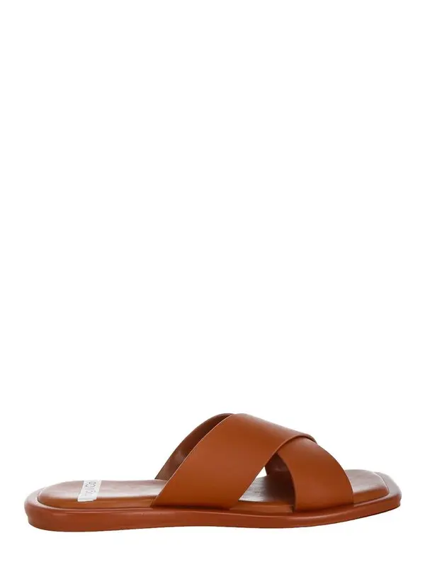 RAG & CO Shosa Criss-cross Leather Flats - Orange