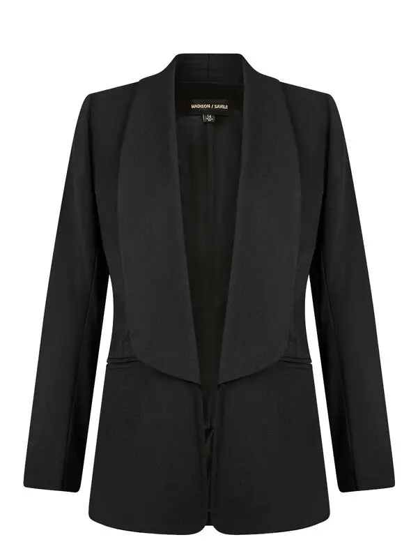 MADISON / SAVILE Shawl Collared Boyfriend Blazer - Black