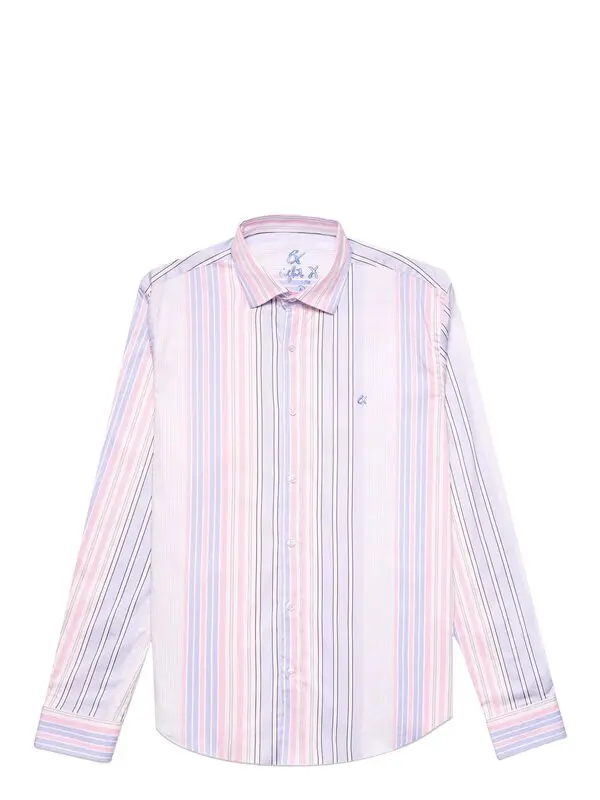 EIGHT X Blue / White Dad's Striped Button Down Shirt - Blue/white