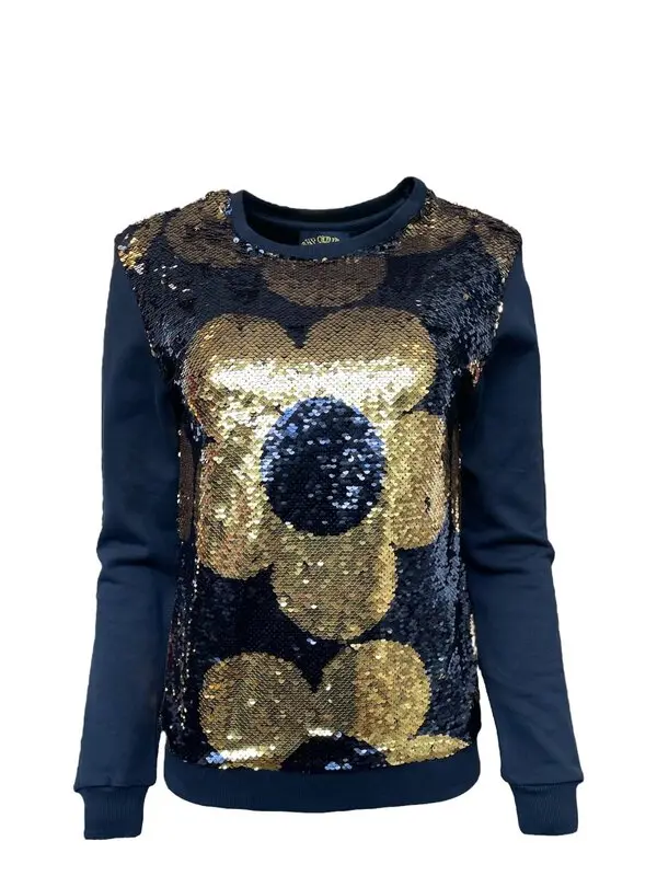 ANY OLD IRON En Quant Reversible Sequin Sweatshirt - Gold