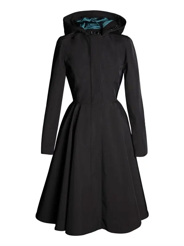 RAINSISTERS Coat With Emerald Green Lining - Black