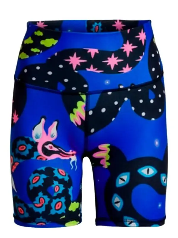 PITAYA YOGA Dragon Dreams Printed Shorts - Blue