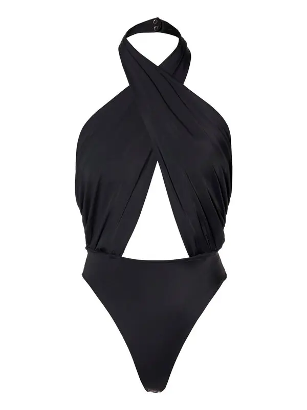 AGGI BY HALEWSKI Liv Bodysuit With Open Back - Black