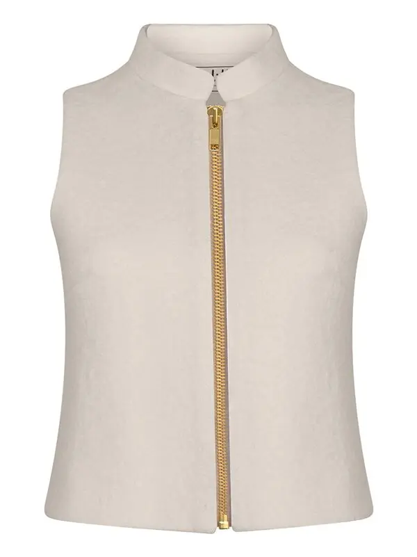 F.J.K BY FARAH KADHIMI Wool Sleeveless Top With Zip - White