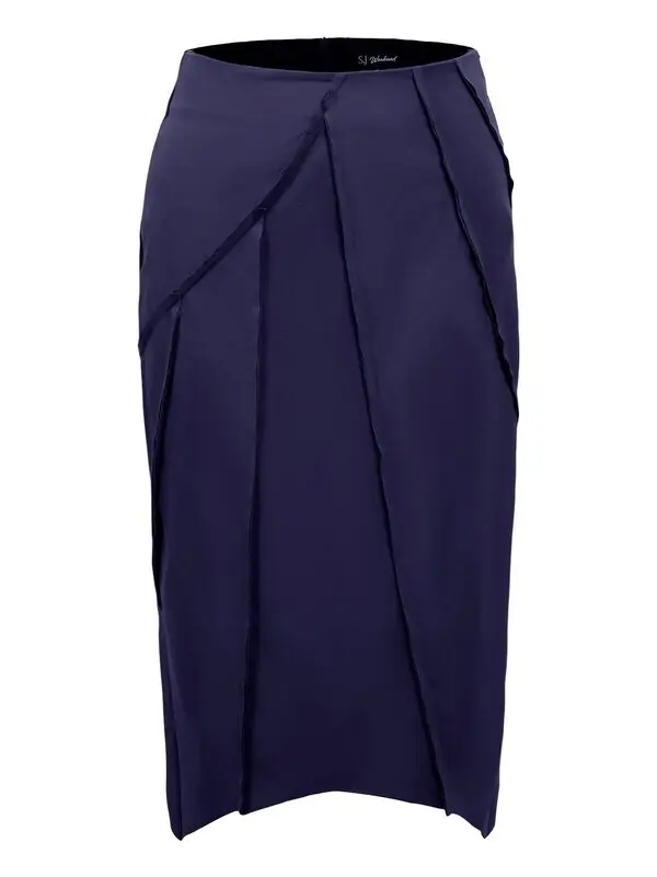 SMART AND JOY Asymmetric Structural Lines Skirt - Blue