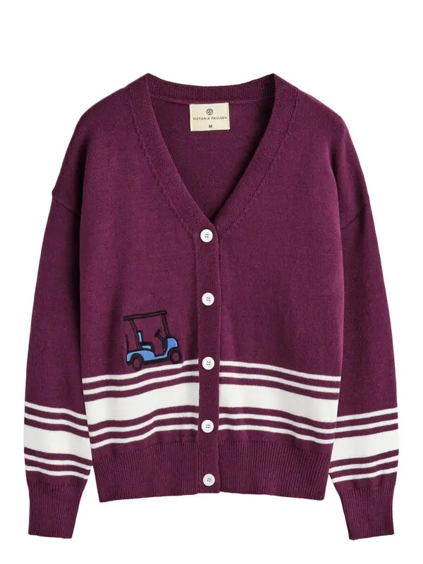 VICTORIA PAULSEN Sophie Stripe Cardigan - Red