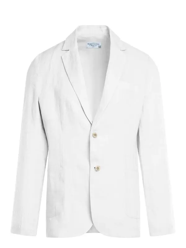 Haris Cotton Classic Linen Blazer - White