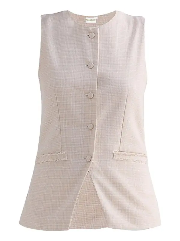 REISTOR Cotton Tweed Vest Jacket - White