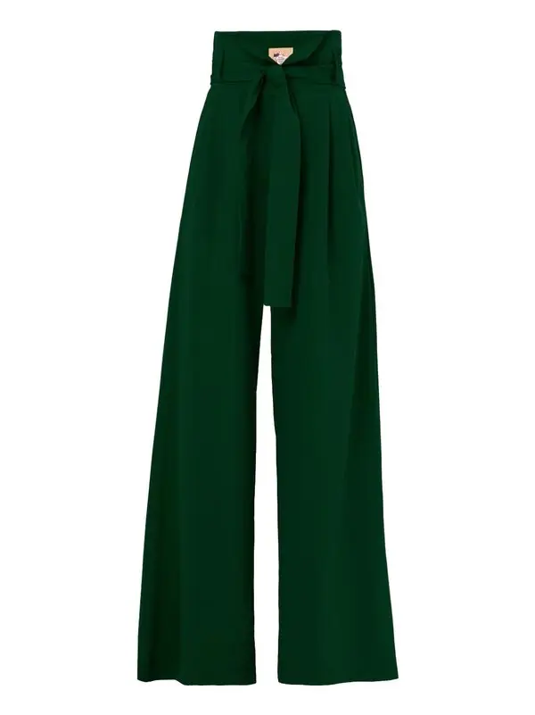 JULIA ALLERT High Waisted Wide Leg Trousers - Green