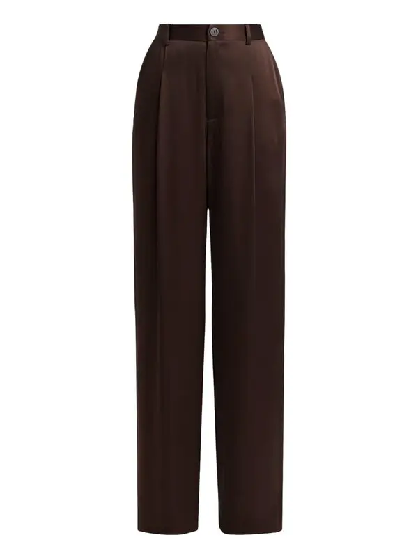 CENTRE PIECE Walker Satin Trousers - Brown