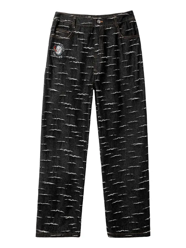 VERYRARE Kaketsugi Jacquard Denim Pants - Black