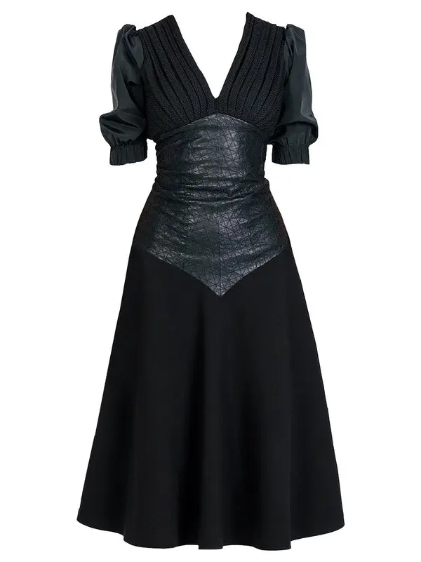 MAISON BOGOMIL Flared Baggy Sleeve Dress - Black