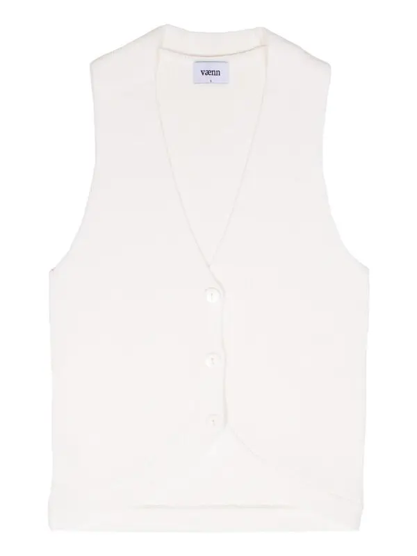VÆNN Thompson Knit Vest - White