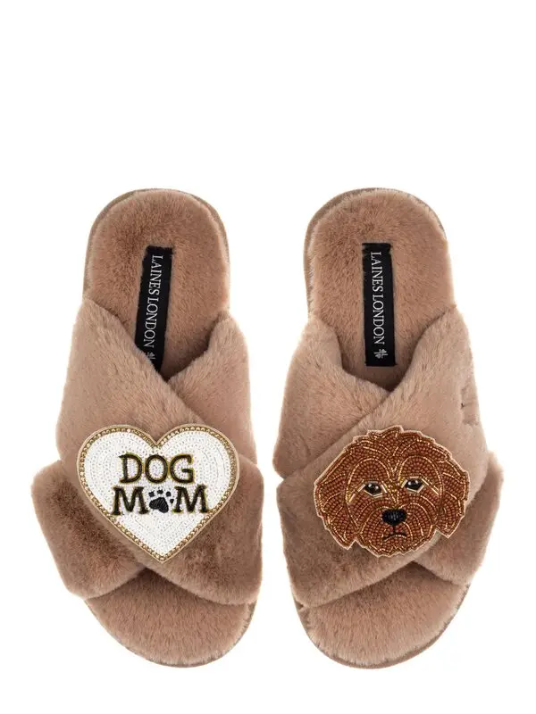 LAINES LONDON Dog Mom And Cockapoo Slippers - Brown