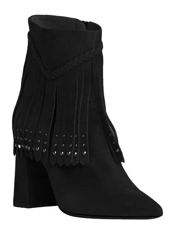 BEAUTIISOLES BY ROBYN SHREIBER MADE IN ITALY Suede Ankle Bootie With Studs - Black