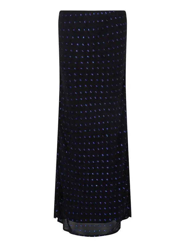 ROSE & NANCY Nova Sparkle Spot Maxi Skirt - Blue/black