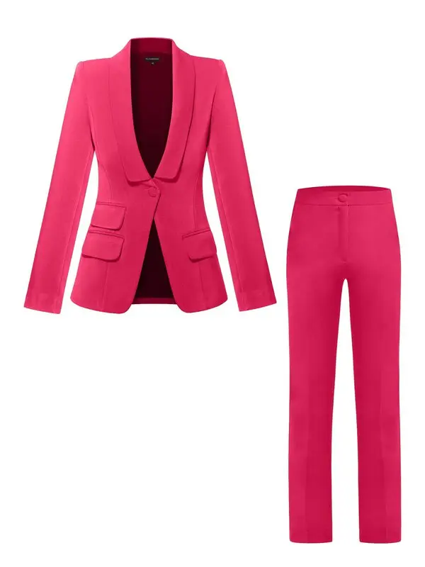 TIA DORRAINE Tailored Blazer & Trousers Suit - Pink