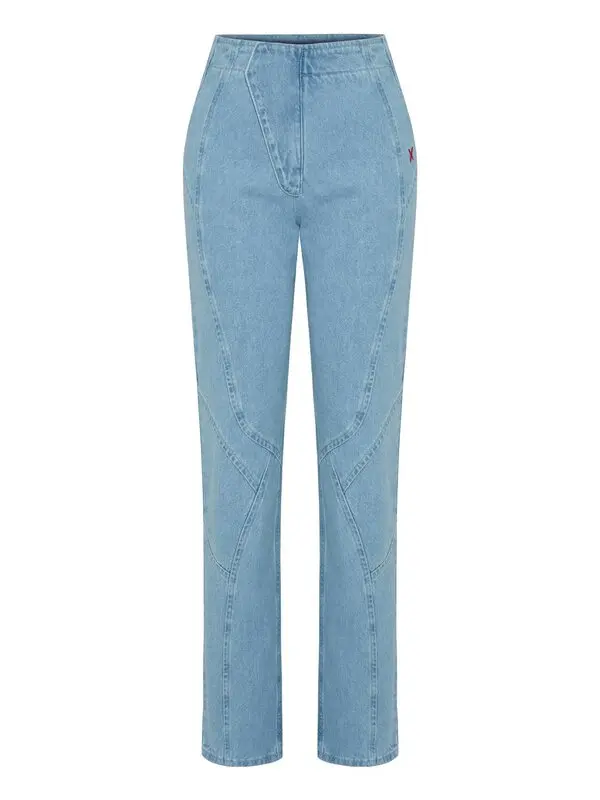 PCFG Stitch Detail Straight Fit Denim - Blue