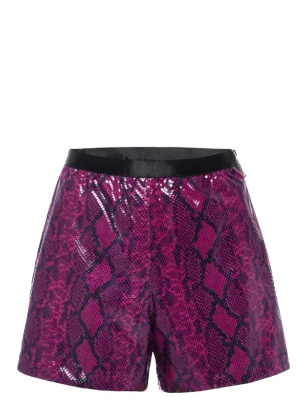 LAHIVE Python Leather Shorts - Purple
