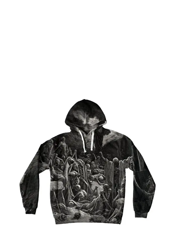 ALOHA FROM DEER Oversized Printed Hoodie - Black/grey