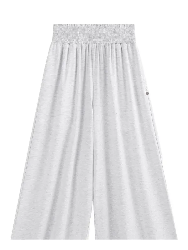 SUPESU Waist Slimming Wide Leg Ankle Pants - Grey