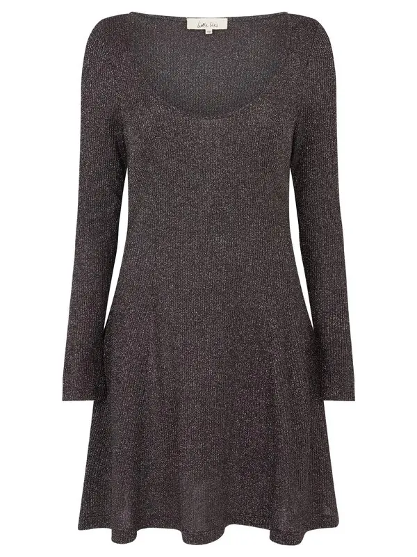 LITTLE LIES Gunmetal Shimmer Mini Dress - Grey