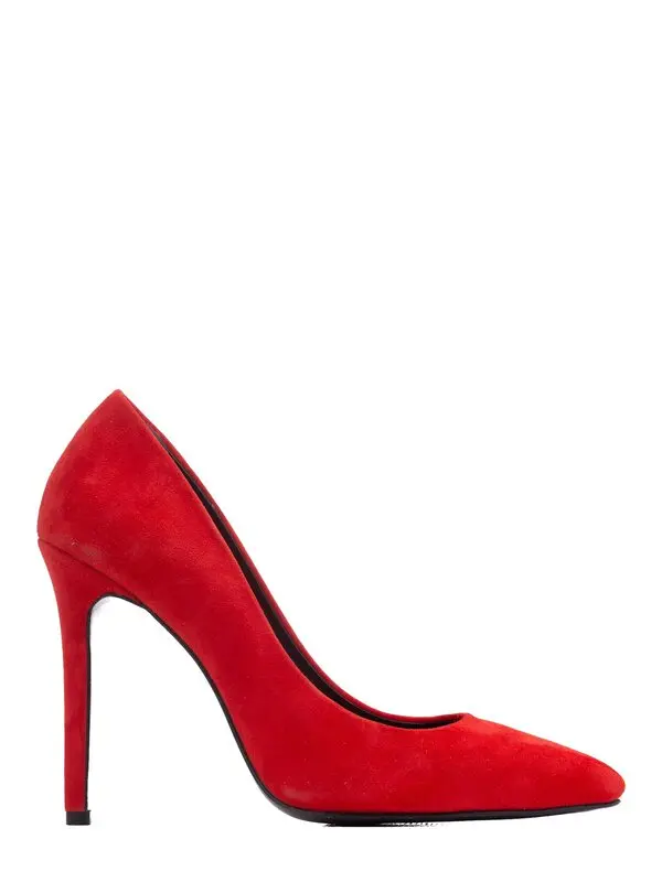 GINISSIMA Alice Stiletto Suede Leather Pumps - Red