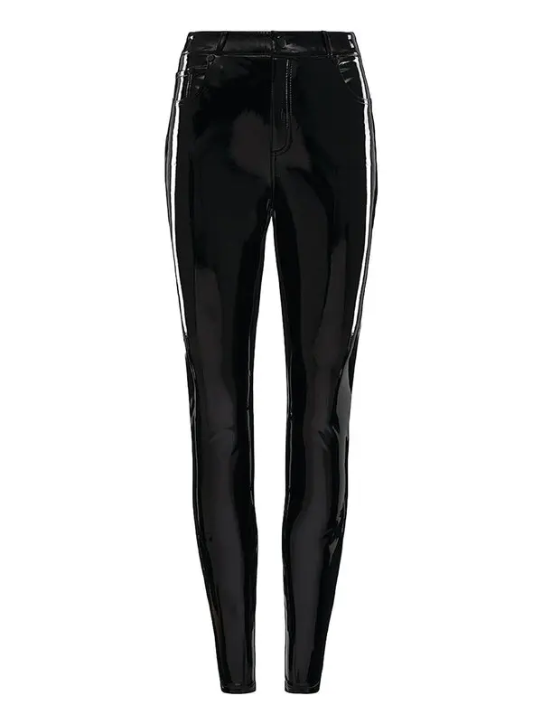 Commando Faux Patent Leather Five Pocket Trouser - Black