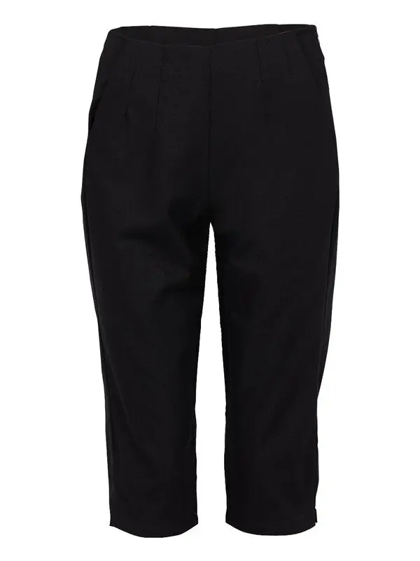 ZETAYE Celeste Linen Cotton Capri Pant - Black